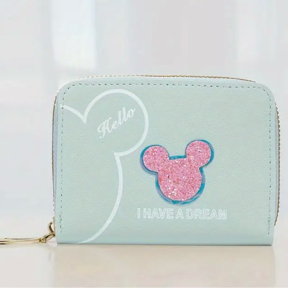 Bags | Mickey Mouse Wallet Change Purse Nwt Pink And Blue | Poshmark